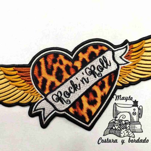 Parche corazón de Rock and Roll – Mayte Costura y Bordado
